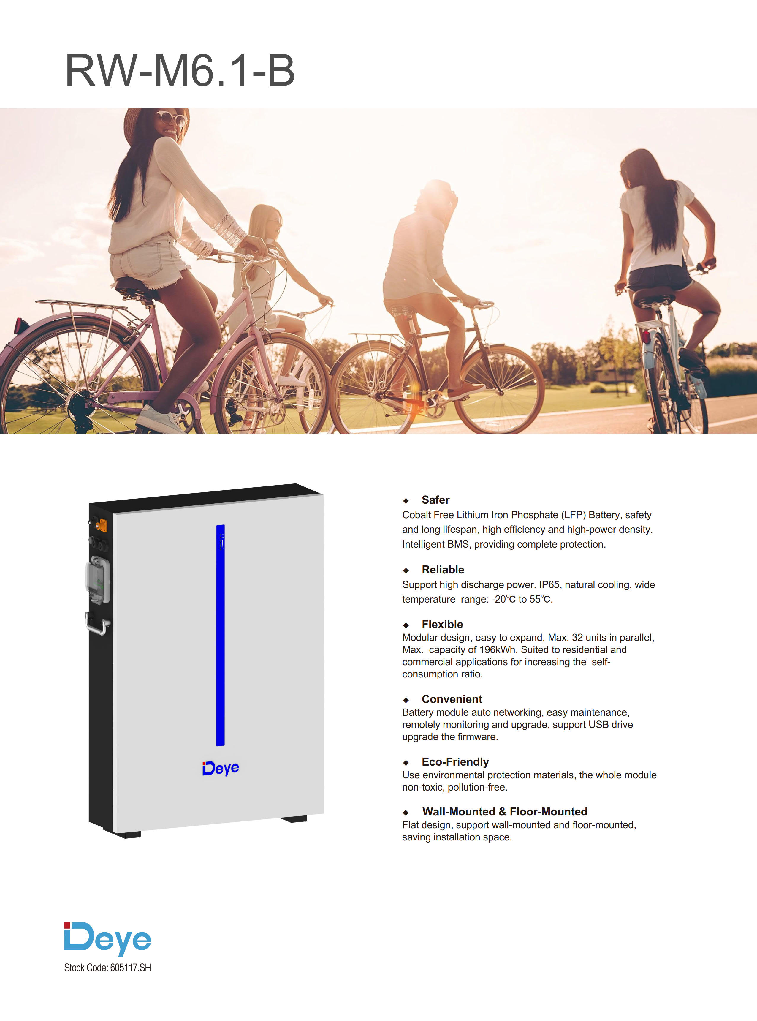 Deye 6.14kWh Low Voltage Household wall-mounted Battery