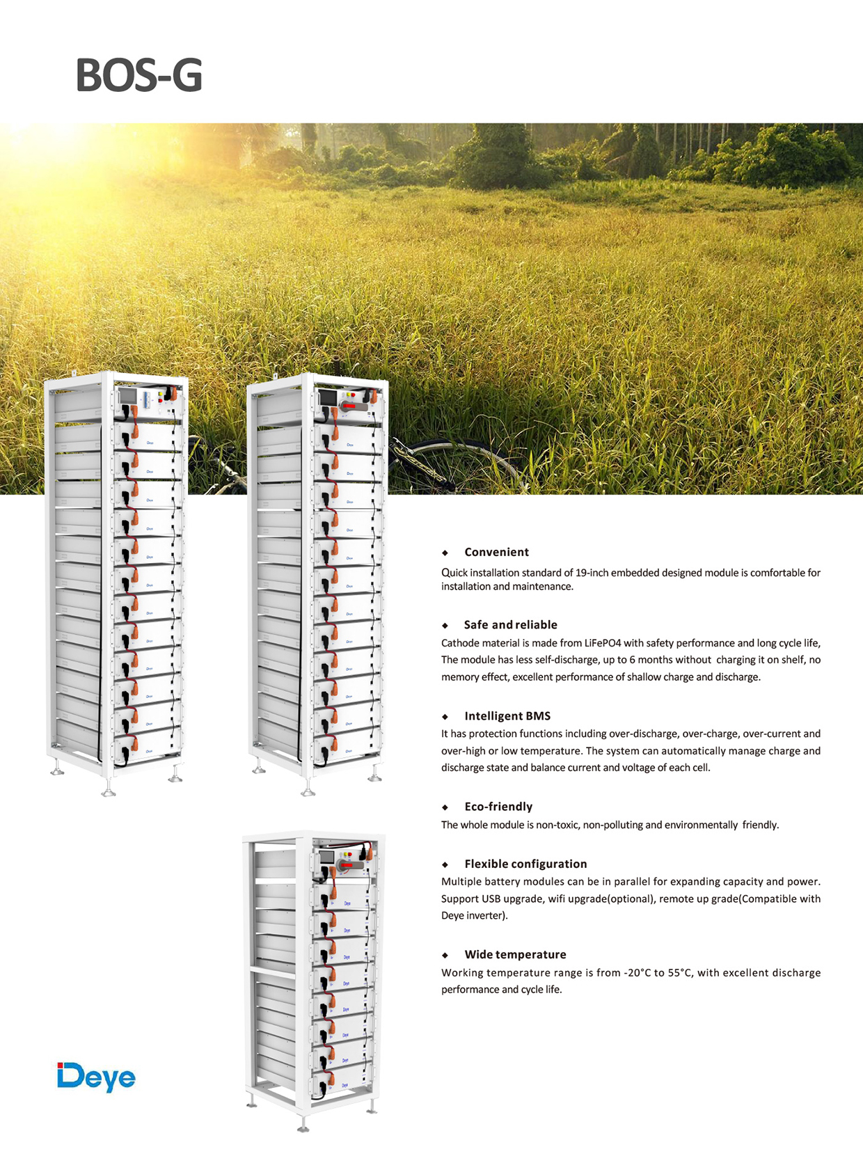 Deye Standard 19inch rack, caninstall 12 pcs batteries and 1 pcs High ...